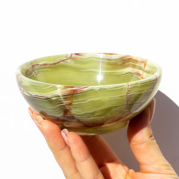 Banded Green Calcite Bowl – Azura Naturals